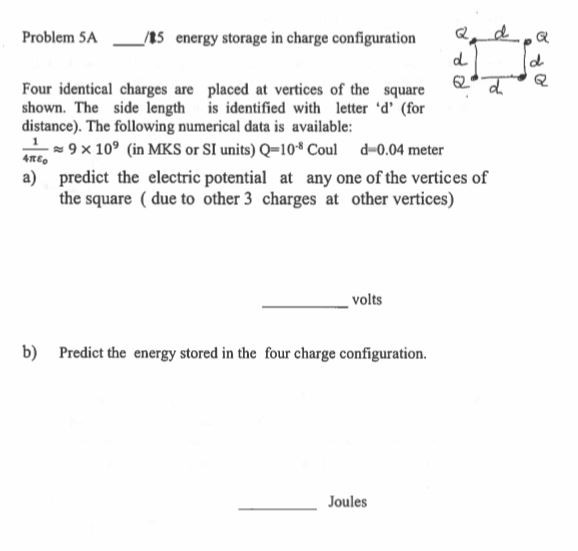 Solved Problem SAS energy storage in charge configuration dl | Chegg.com