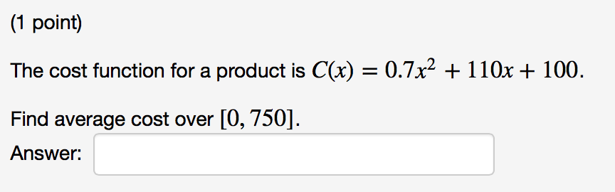 Solved The cost function for a product is C (x) = 0.7x^2 + | Chegg.com