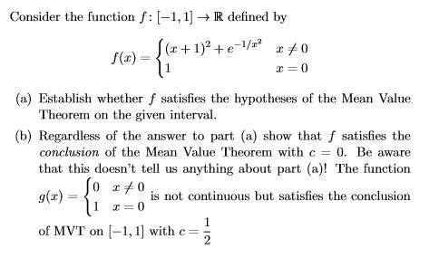 Solved Consider the function f: [-1,1] → R defined by (a) | Chegg.com