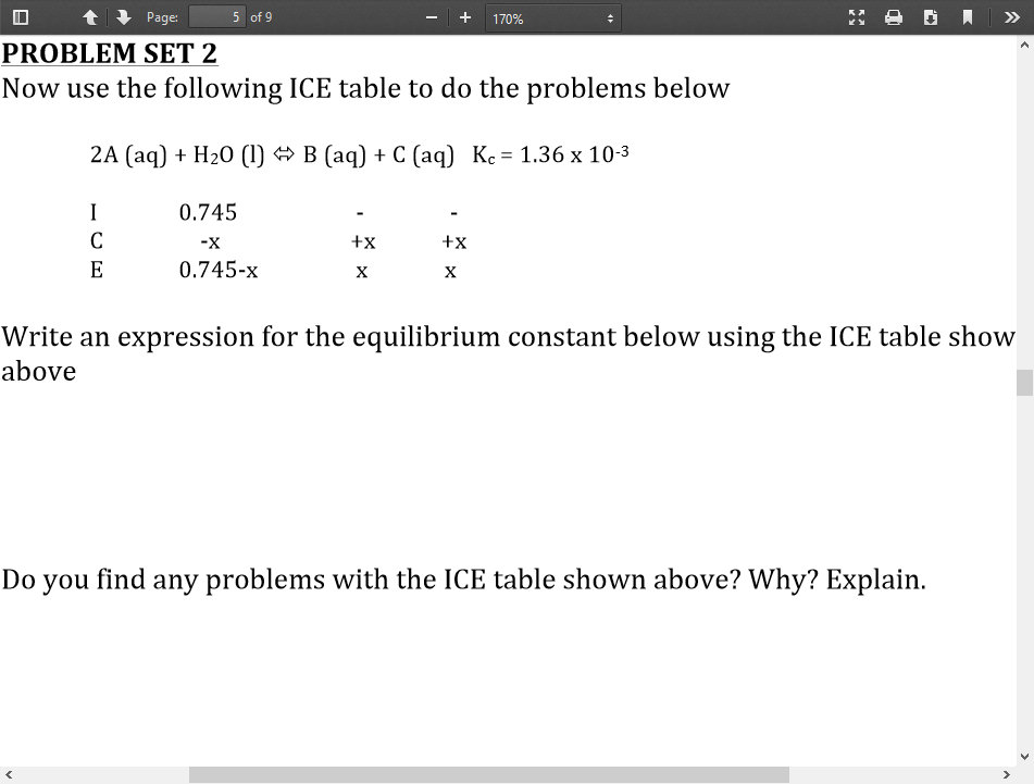 Solved D t Page PROBLEM SET 2 Now use the following ICE | Chegg.com