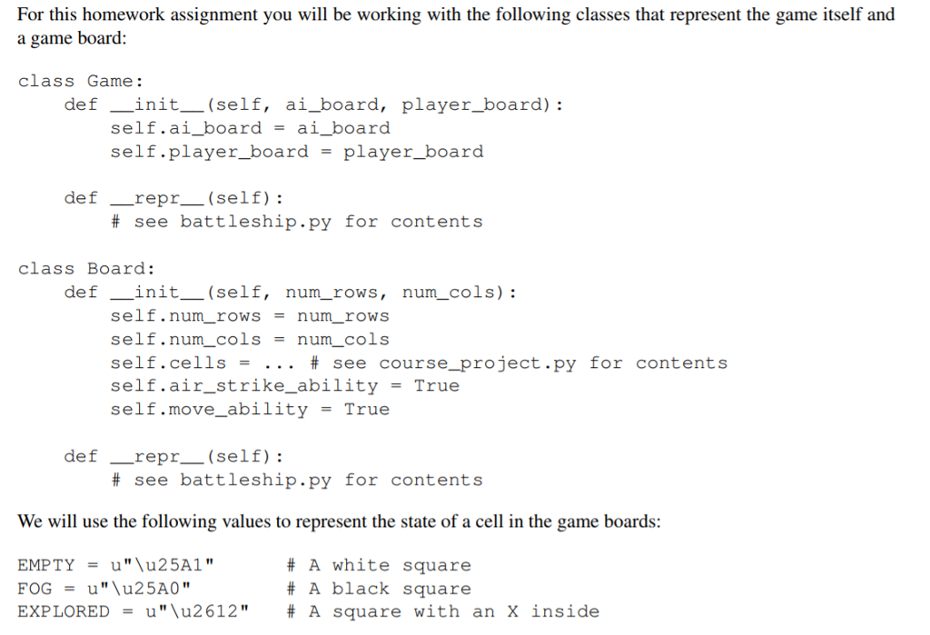 Solved In Python Battleship Is Played Between A Human 
