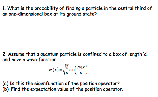 Solved What is the probability of finding a particle in the | Chegg.com