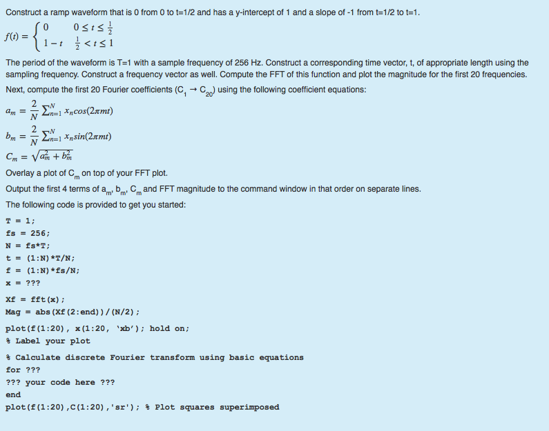 Construct A Ramp Waveform That Is 0 From 0 To T 1 2