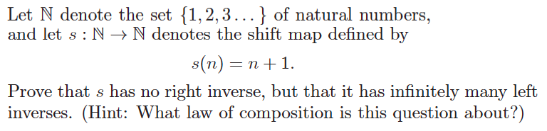 Solved ABSTRACT ALGEBRA - LAW OF COMPOSITION, RIGHT INVERSES | Chegg.com