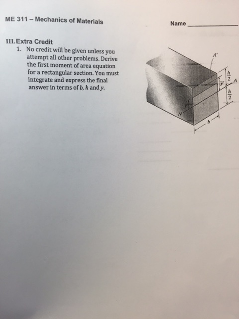 Solved Derive the first moment of area equation for a | Chegg.com