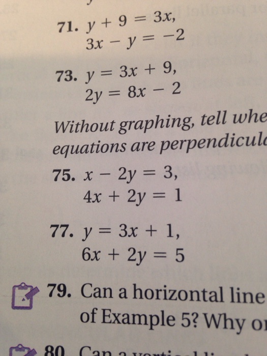Solved #75 - Without graphing, tell whether the graphs of | Chegg.com