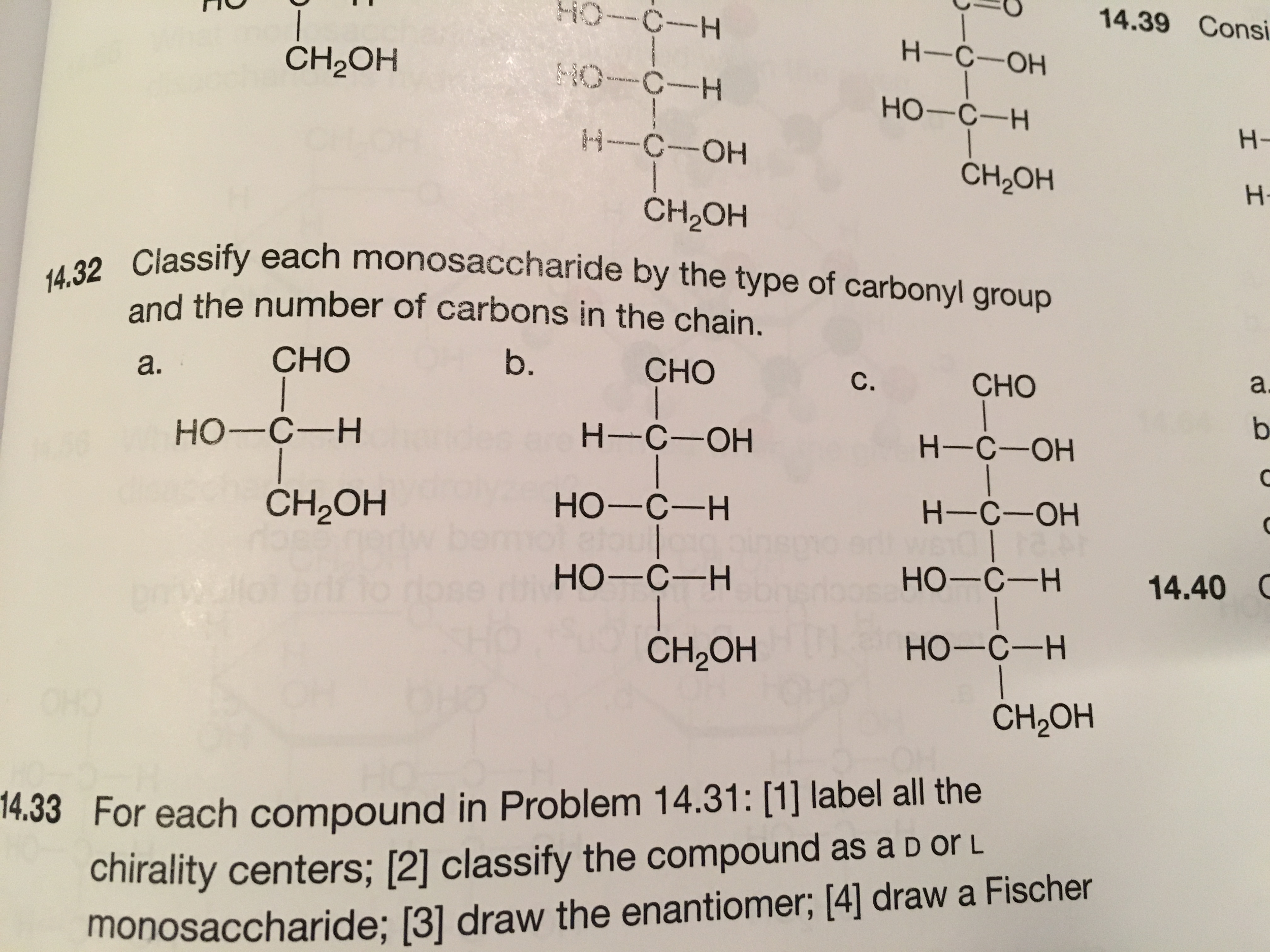 Solved Classify each monosaccharide by the type of carbonyl | Chegg.com