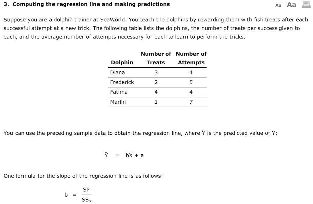 Solved Aa Aa E. 3. Computing the regression line and making | Chegg.com