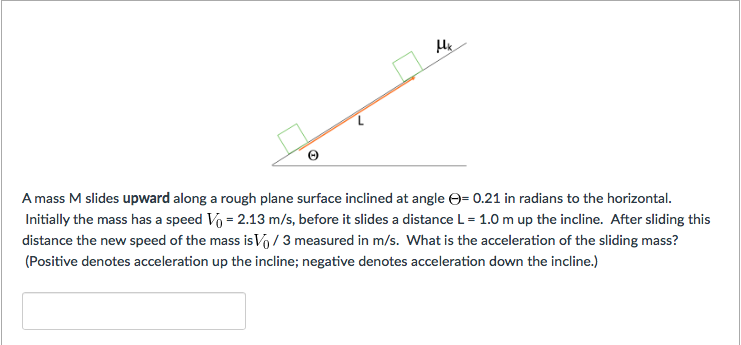 Solved A mass M slides upward along a rough plane surface | Chegg.com