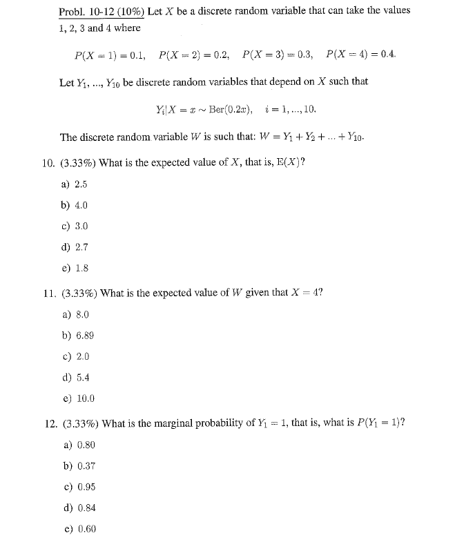 Solved Let X be a discrete random variable that can take the | Chegg.com
