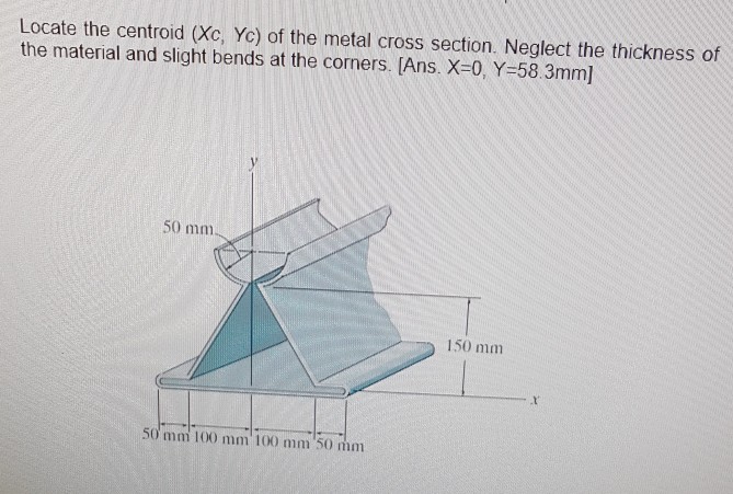 Solved Locate the centroid (Xc, Yc) of the metal cross | Chegg.com