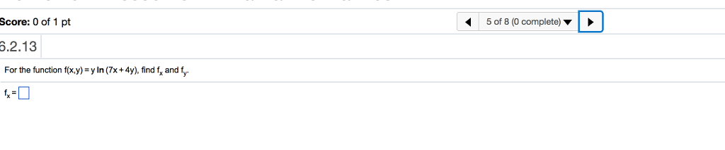 Solved For the function f(x, y) = y ln(7x + 4y), find f_x | Chegg.com