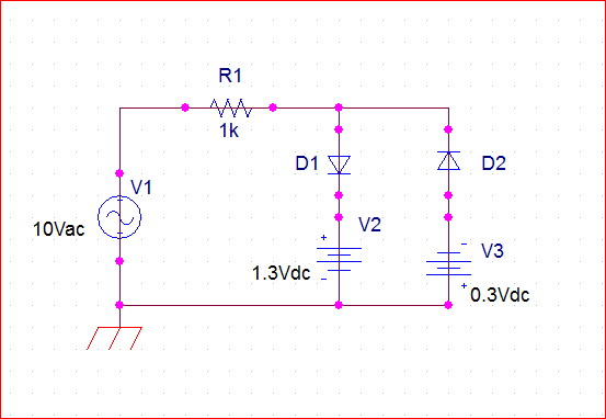 Solved I am using pspice to design a double level clipping | Chegg.com