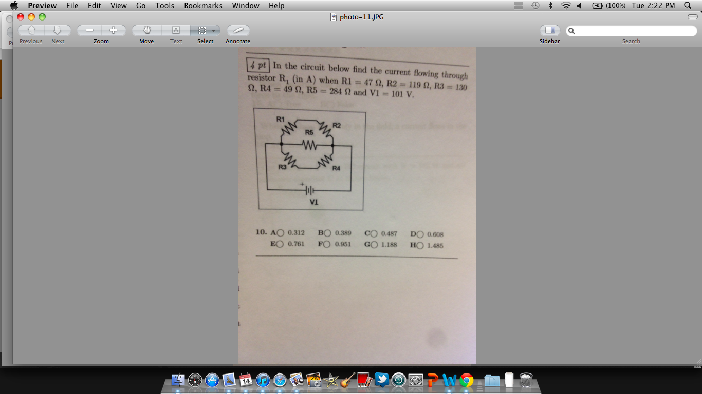 Solved In the circuit below find the current flowing through | Chegg.com