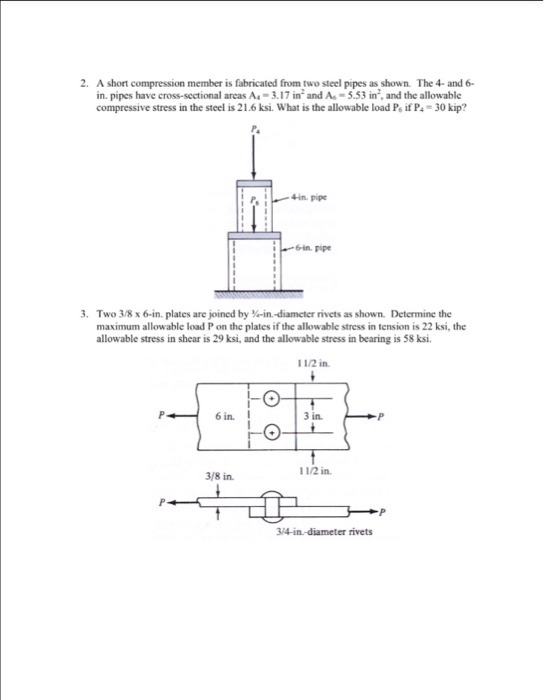 Solved A short compression member is fabricated from two | Chegg.com
