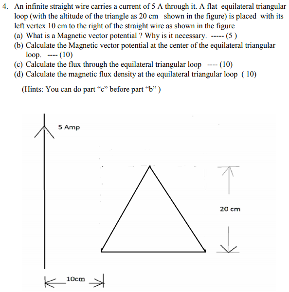 Solved loop (with the altitude of the triangle as 20 cm | Chegg.com