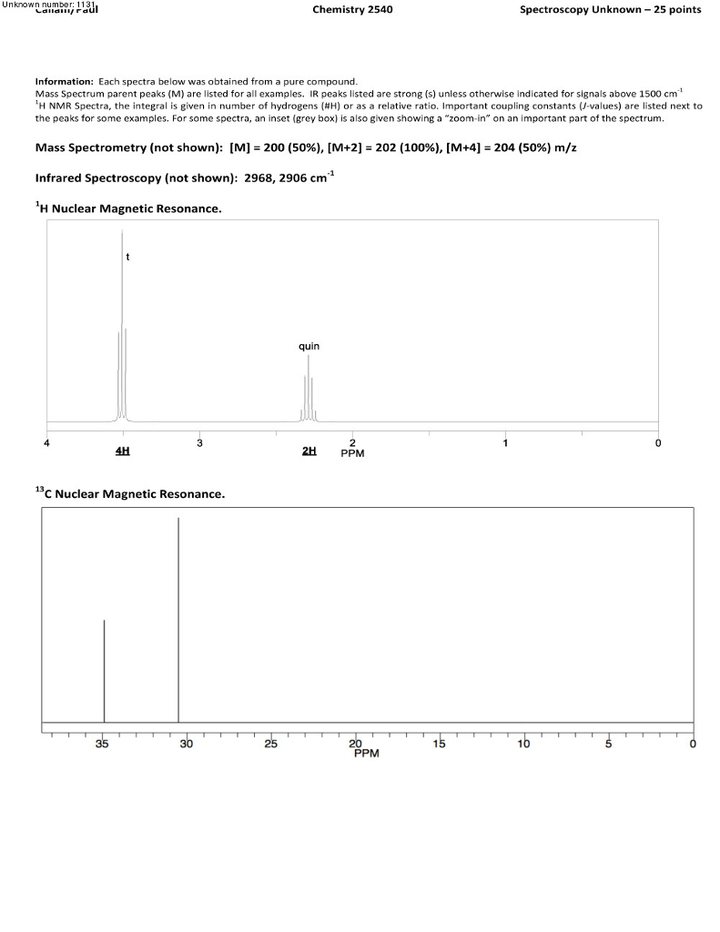 Solved Draw The Skeletal Structure Of The Unknown Compound