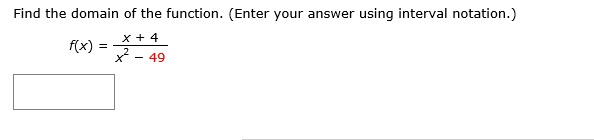 Solved Find the domain of the function. (Enter your answer | Chegg.com