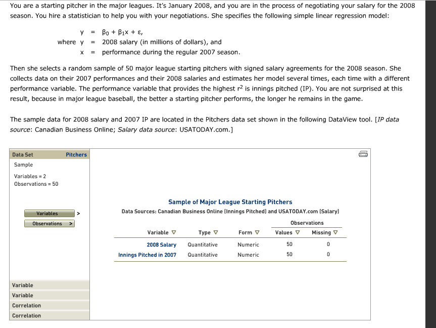 You are a starting pitcher in the major leagues. It's | Chegg.com