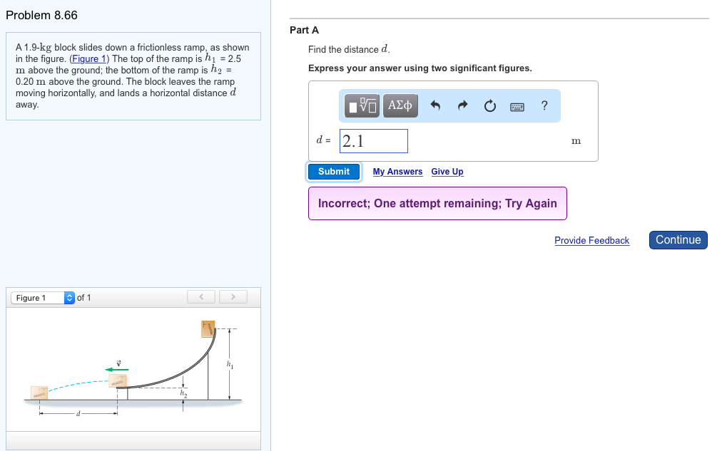 Solved Problem 8.66 Part A A1.9-kg block slides down a | Chegg.com