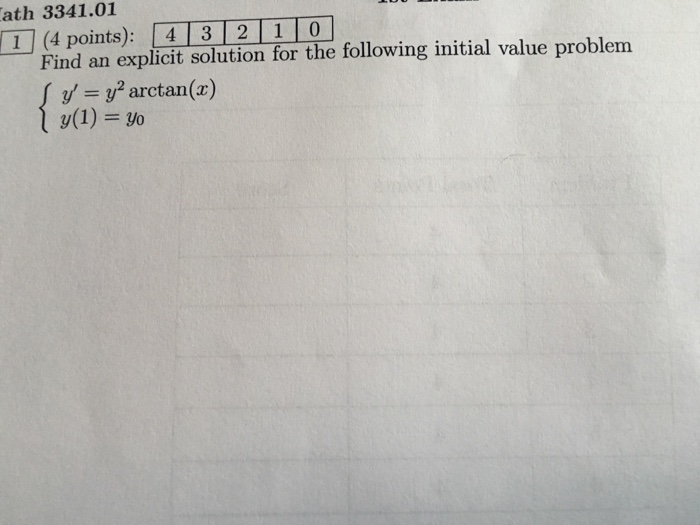 Solved Find an explicit solution for the following initial | Chegg.com