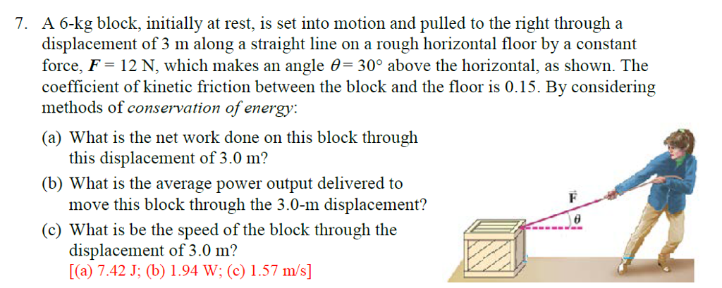 Solved 7. A 6-kg block, initially at rest, is set into | Chegg.com