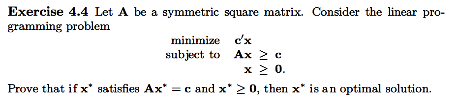 Solved Exercise 4.4 Let A be a symmetric square matrix. | Chegg.com