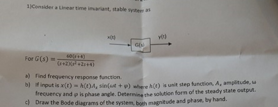 Solved Consider a Linear time invariant, stable system as | Chegg.com