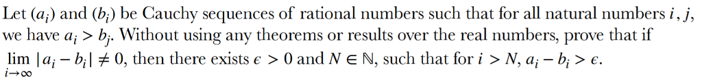 Solved Let (ai) and (b) be Cauchy sequences of rational | Chegg.com