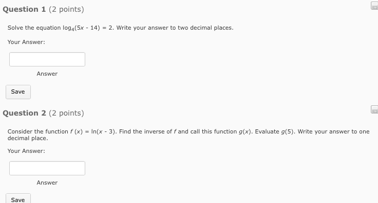 Solved Question 1 (2 points) Solve the equation log4(5x - | Chegg.com Solved Question 1 (2 points) Solve the equation log4(5x - | Chegg.com