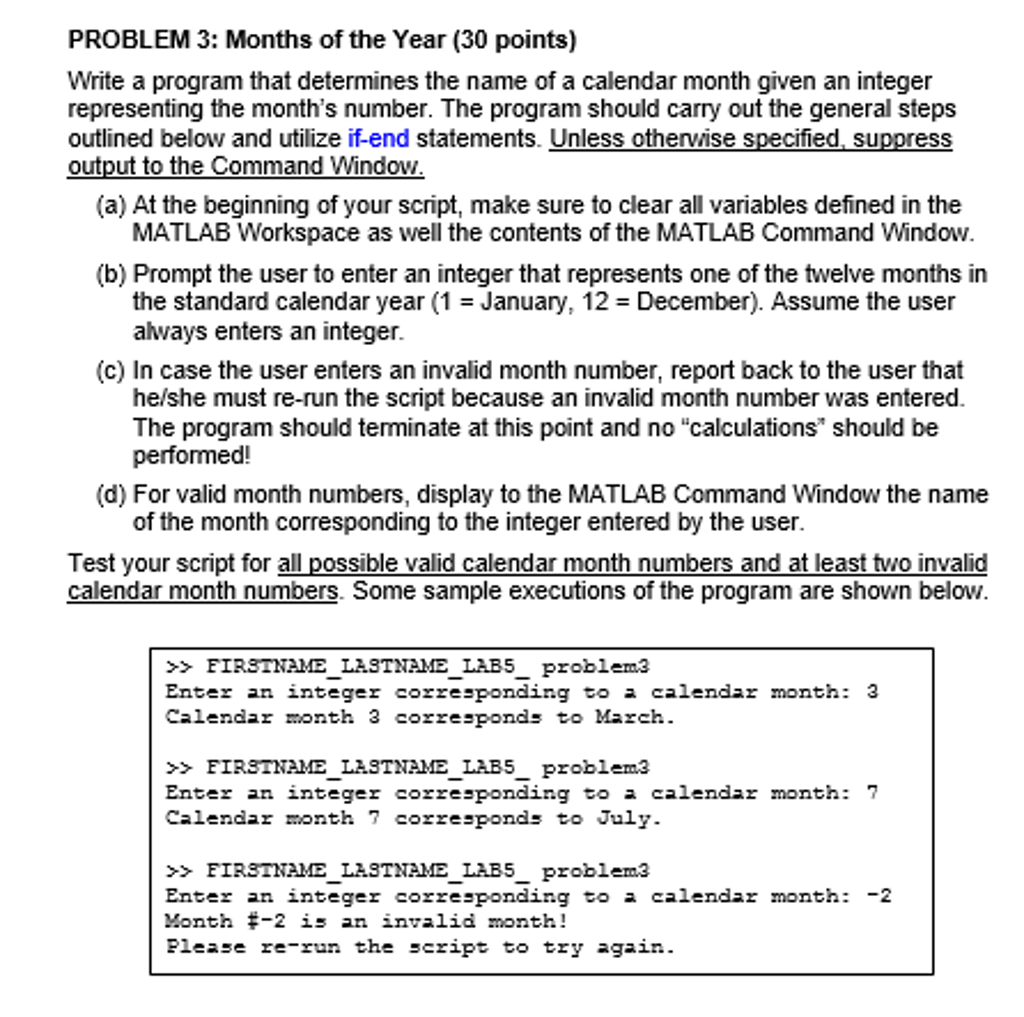 Solved Write a program that determines the name of a | Chegg.com