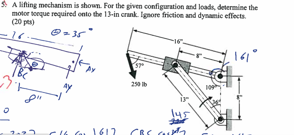 Solved A lifting mechanism is shown. For the given | Chegg.com