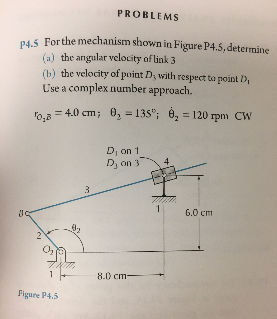 Solved For the mechanism shown in Figure P4.5, determine | Chegg.com