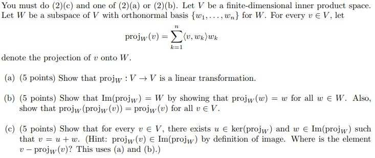 Solved You must do (2) (c) and one of (2)(a) or (2) (b). Let | Chegg.com