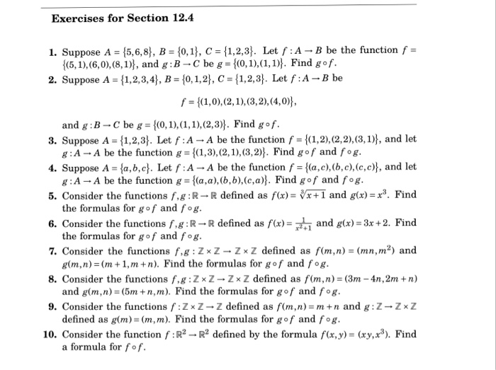 Solved Suppose A = {5,6,8}, B = {0,1}, C = {1, 2, 3}. Let f: | Chegg.com