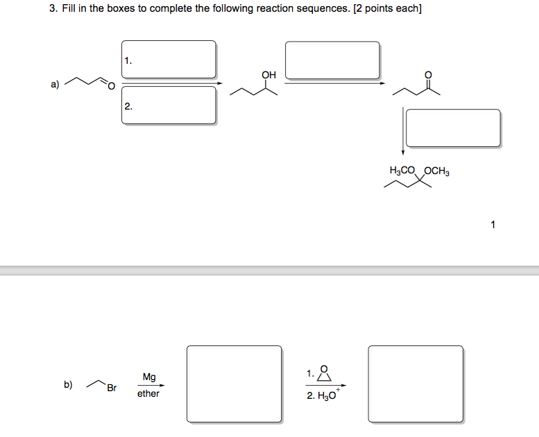 Solved 3. Fill in the boxes to complete the following | Chegg.com