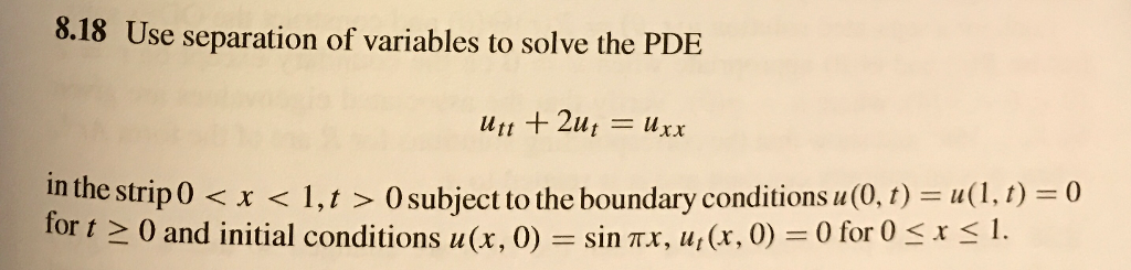 Use separation of variables to solve the PDE u_tt + | Chegg.com