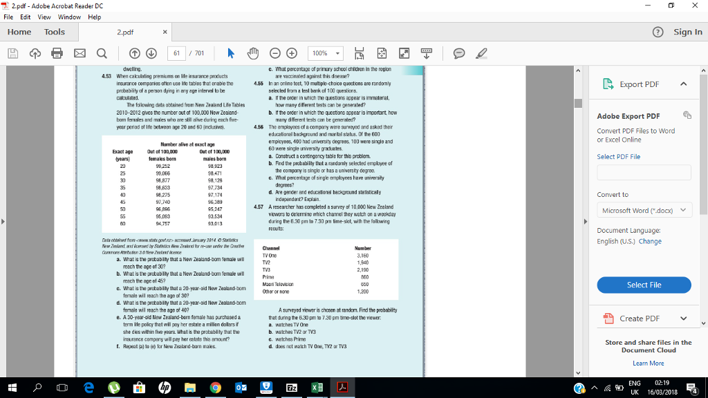 Solved 2 pdf-Adobe Acrobat Reader DC File Edit View Window | Chegg.com