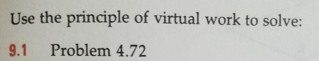 Solved Use the principle of virtual work to solve: 9.1 | Chegg.com