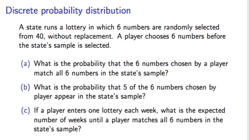 Solved A State Runs A Lottery In Which 6 Numbers Are Chegg solved-a-state-runs-a-lottery-in-which-6-numbers-are-chegg