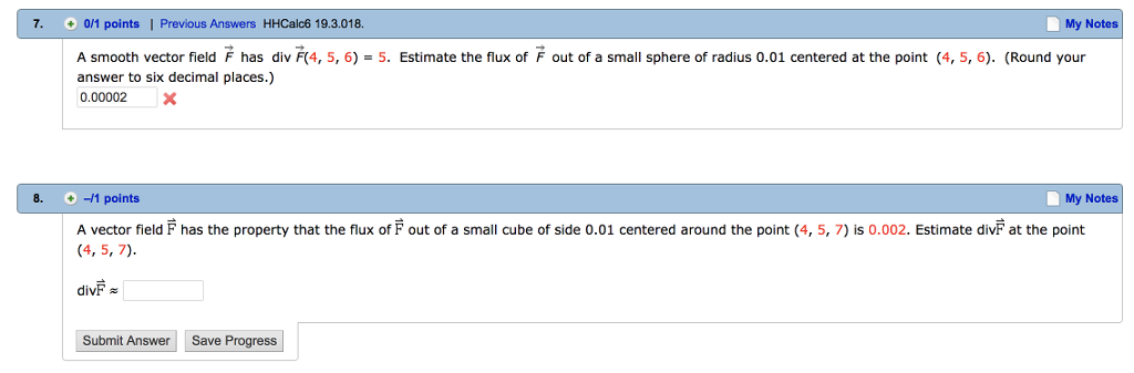 Solved 7. 0/1 points | Previous Answers HHCalc6 19.3.018. My | Chegg.com