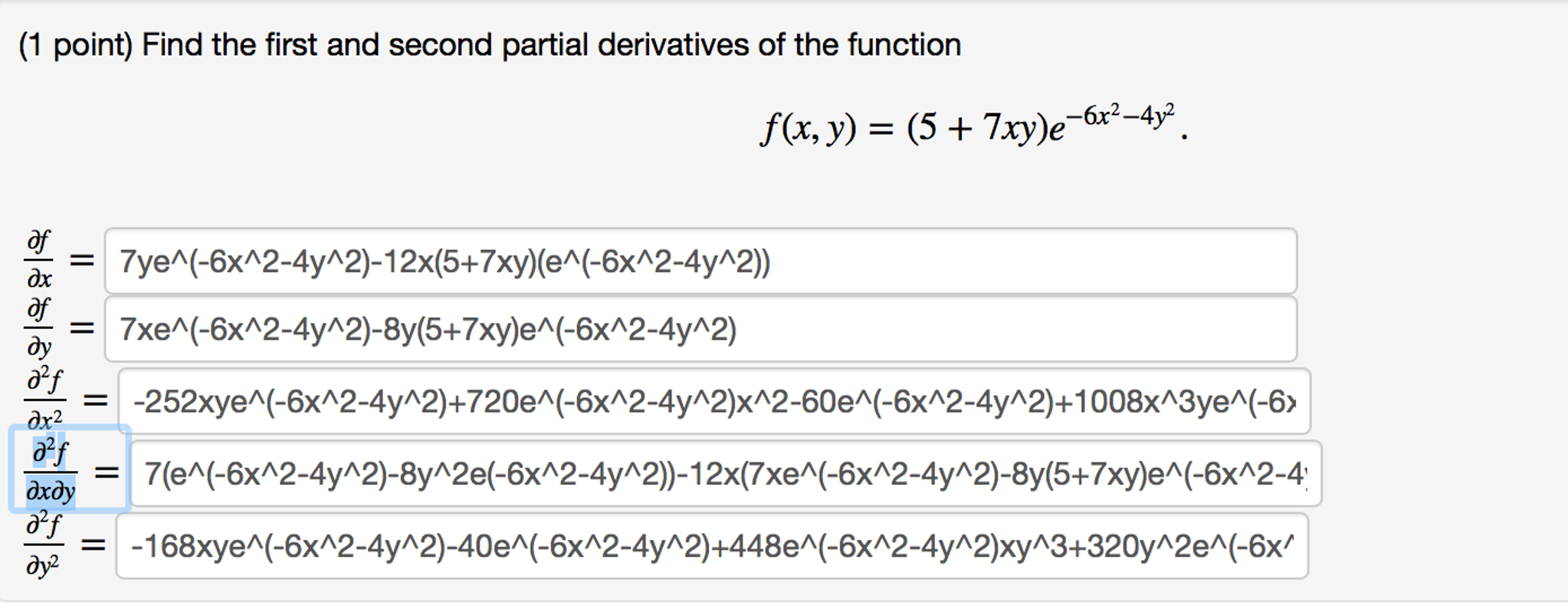 Solved Find the first and second partial derivatives of the | Chegg.com