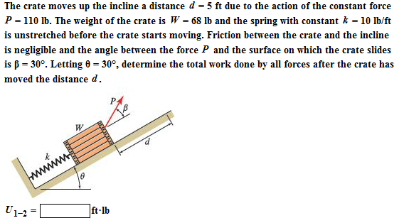 Solved determine the total work done by all forces after the | Chegg.com