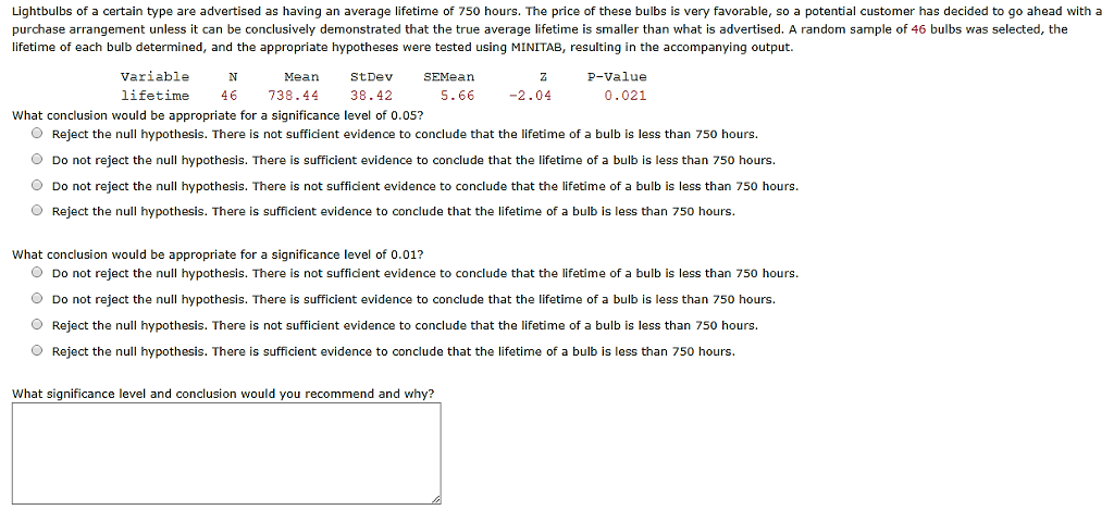 Solved Lightbulbs of a certain type are advertised as having | Chegg.com