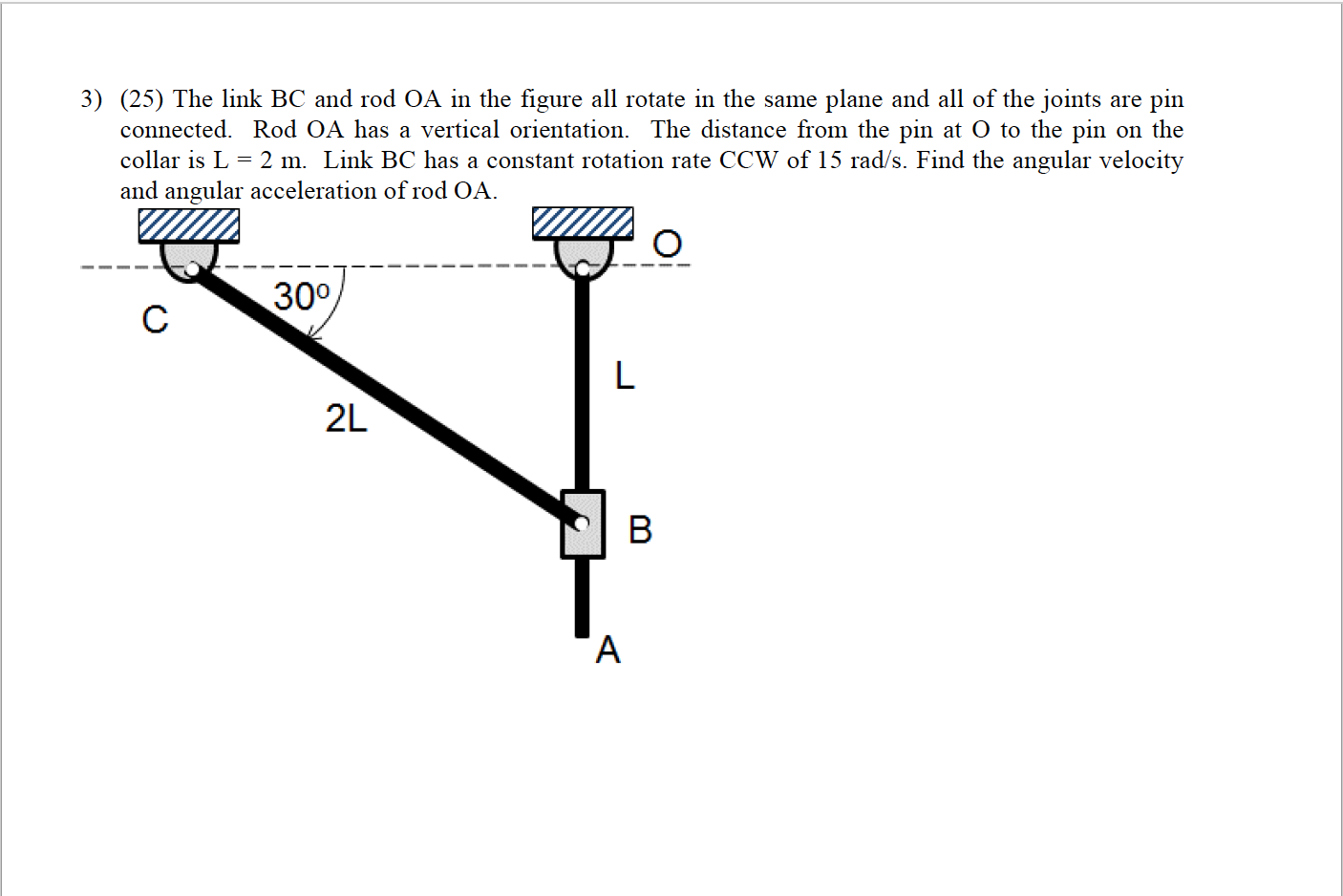 Solved The link BC and rod OA in the figure all rotate in | Chegg.com