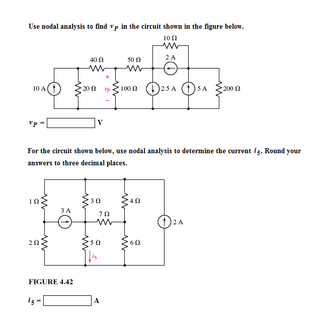 Solved Use nodal analysis to find Vp in the circuit shown in | Chegg.com