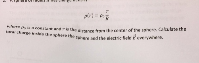 Solved rho (r) = rho_0 r/R where rho_0 is a constant and r | Chegg.com