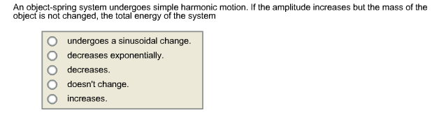 Solved An object-spring system undergoes simple harmonic | Chegg.com