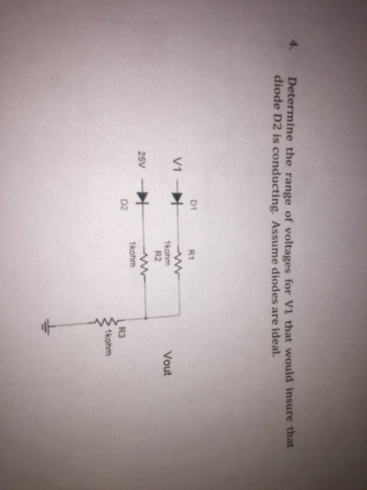 Solved Determine the range of voltages for V1 that would | Chegg.com