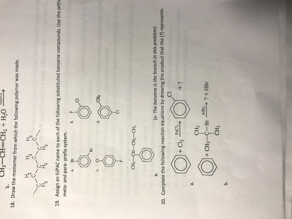 Solved Draw the monomer from which the following polymer was | Chegg.com
